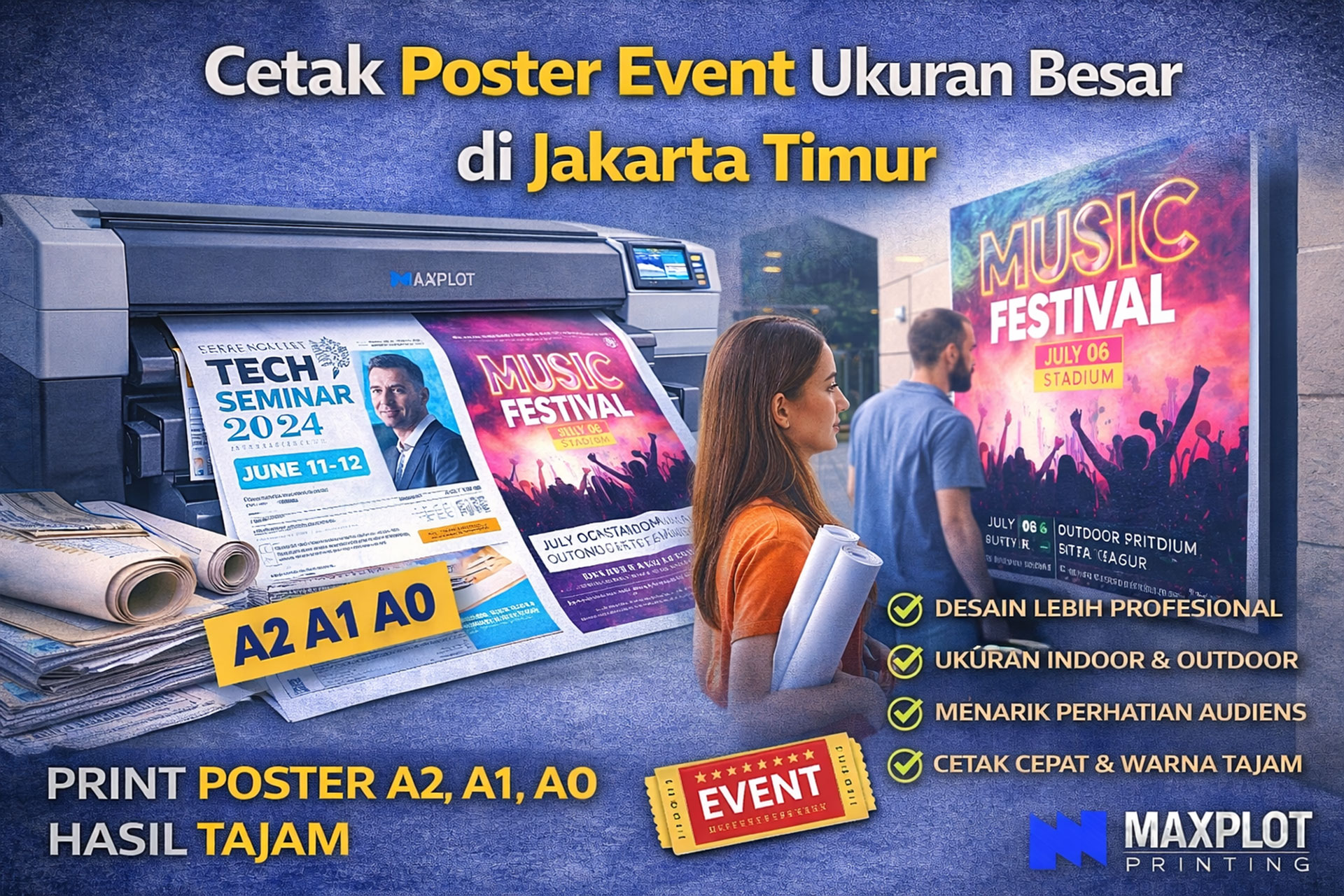 Cetak Poster Event Ukuran Besar di Jakarta Timur - Maxplot Printing