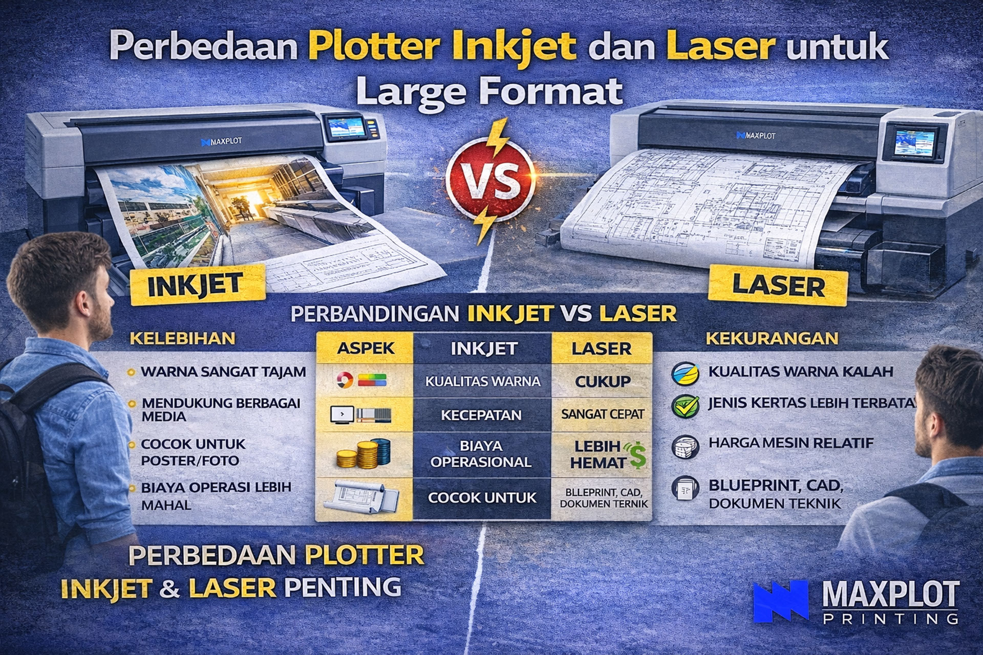 Perbedaan Plotter Inkjet dan Laser untuk Large Format - Maxplot Printing