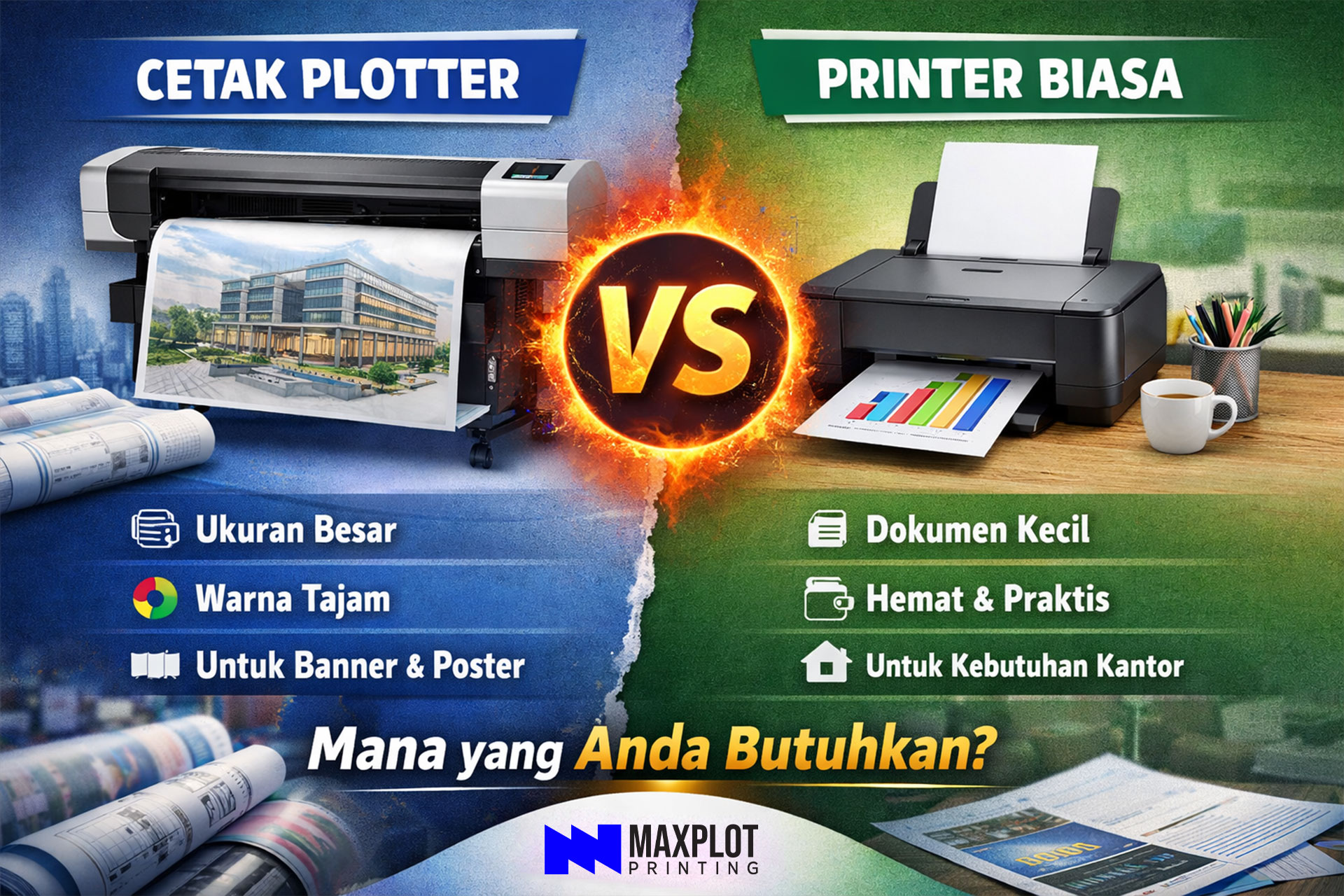 Perbedaan Cetak Plotter dan Printer Biasa | Maxplot Printing